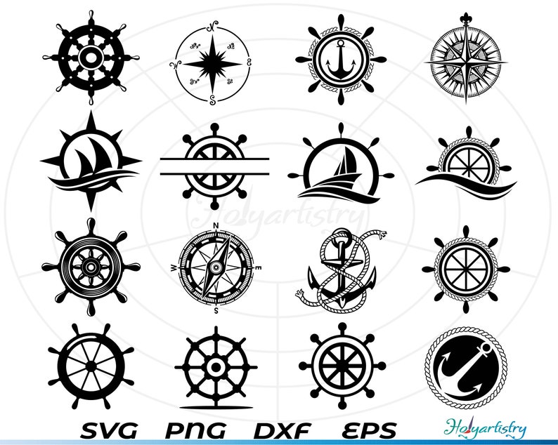 Ships Wheel SVG Bundle, Captains Wheel SVG, Captains Wheel Clipart, Cut ...