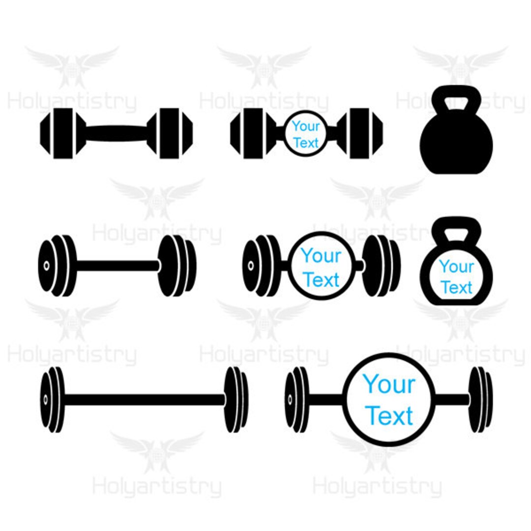 Barbell SVG, Dumbbell Cutting File for Cricut, Dumbbell Vector, Weight ...