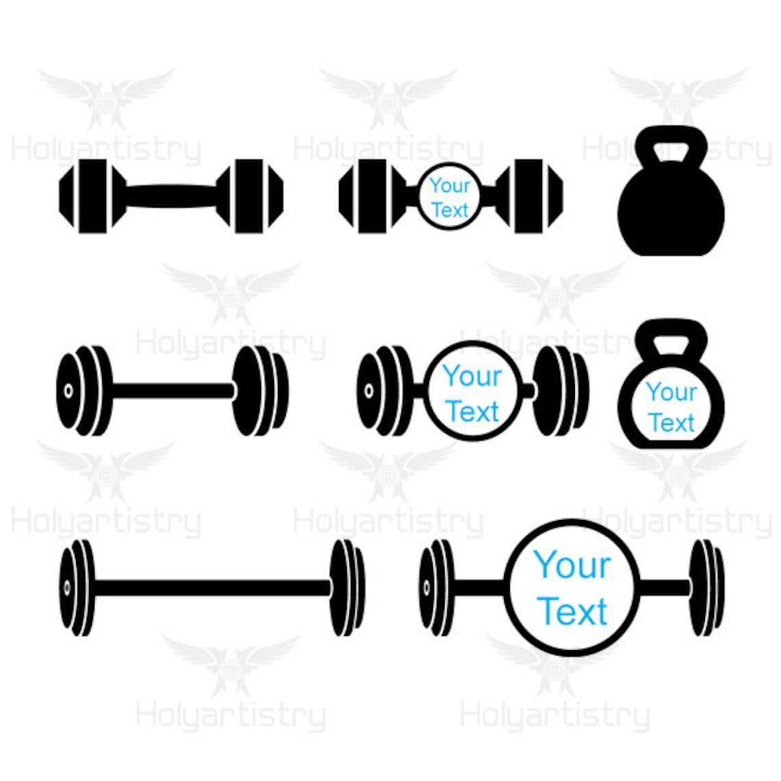 Barbell SVG, Dumbbell Cutting File for Cricut, Dumbbell Vector, Weight ...