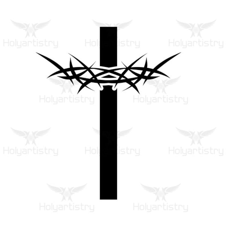 Crown And Cross Svg Crown And Cross Cutting File For Cricut Vectorsilhouette For Customizing