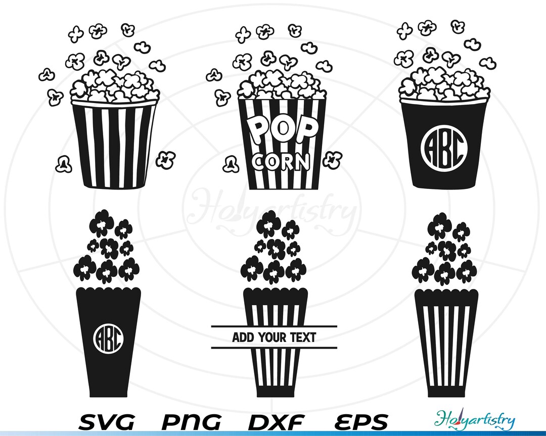 Popcorn SVG, Clipart, Cut Files for Silhouette, Files for Cricut ...