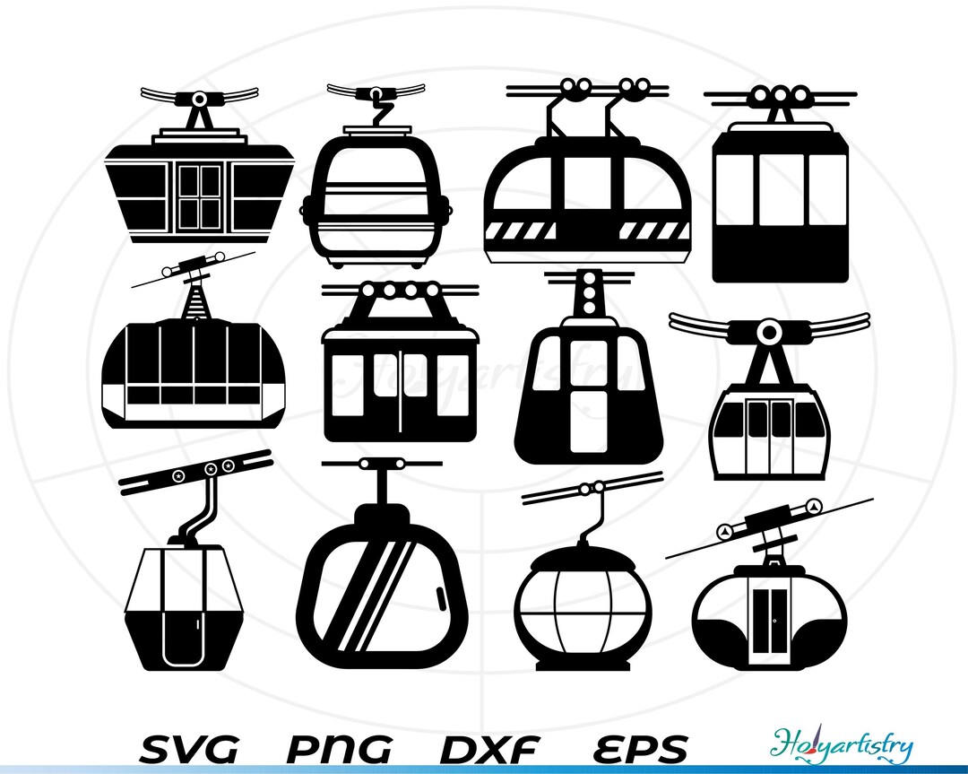 Cable Car Svg, Cable Car Svg Bundle, Aerial Tramway SVG, Cable Car ...