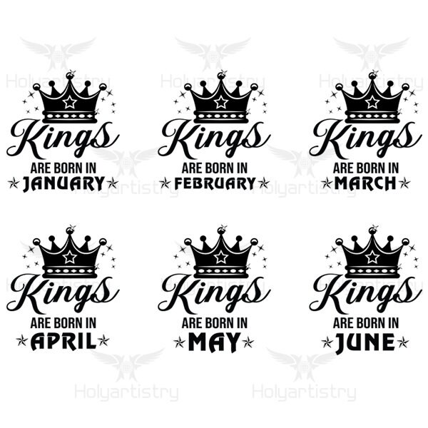 Birth Month SVG Kings Are Born Cutting File for | Etsy