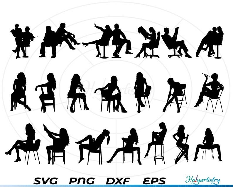 Sitting People Svg, Sitting Svg, People Svg, Women, Men, SVG, Ai, Pdf ...