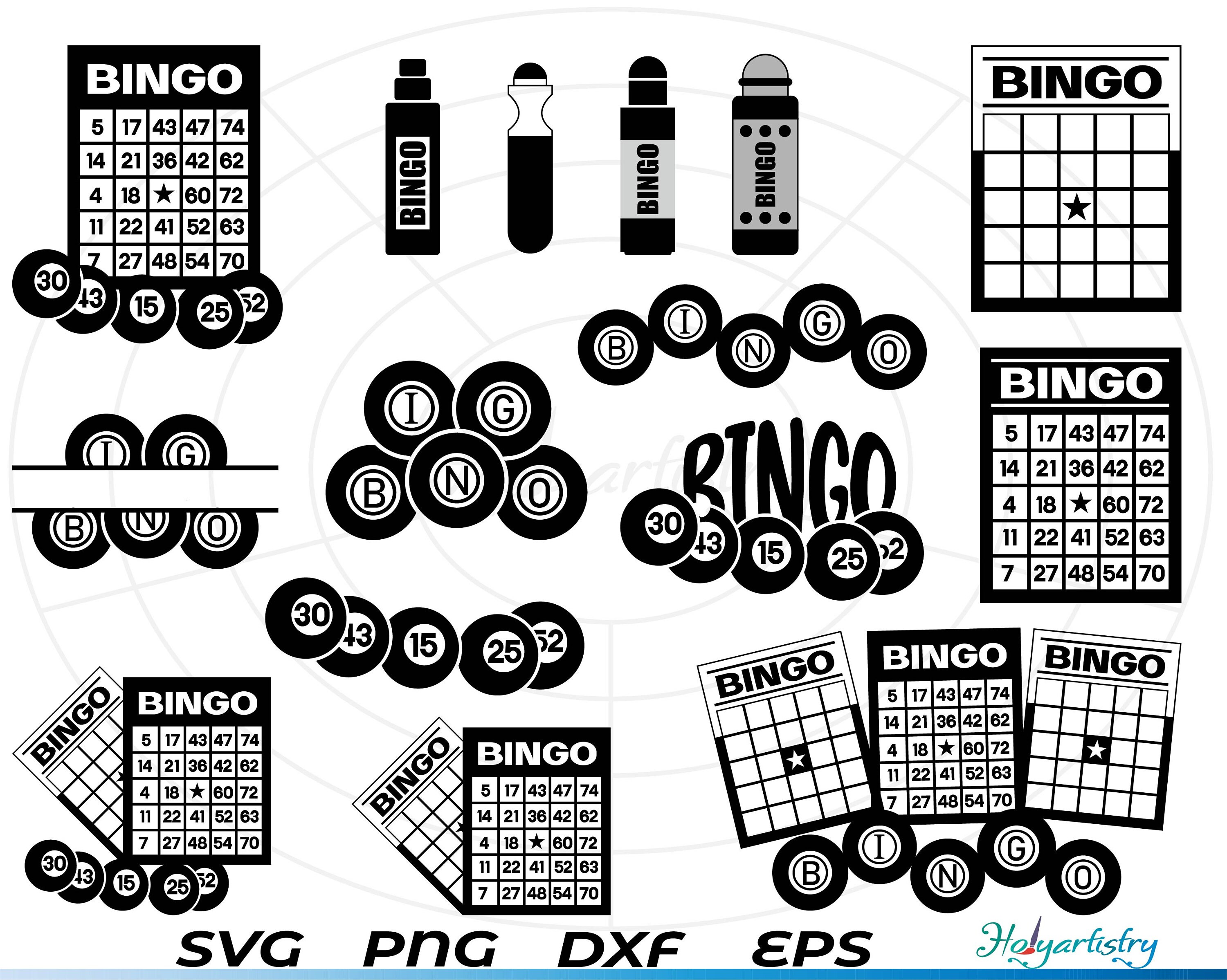 Bingo Bundle SVG, Bingo Cutting File for Cricut, Bingo Vector, Bingo ...