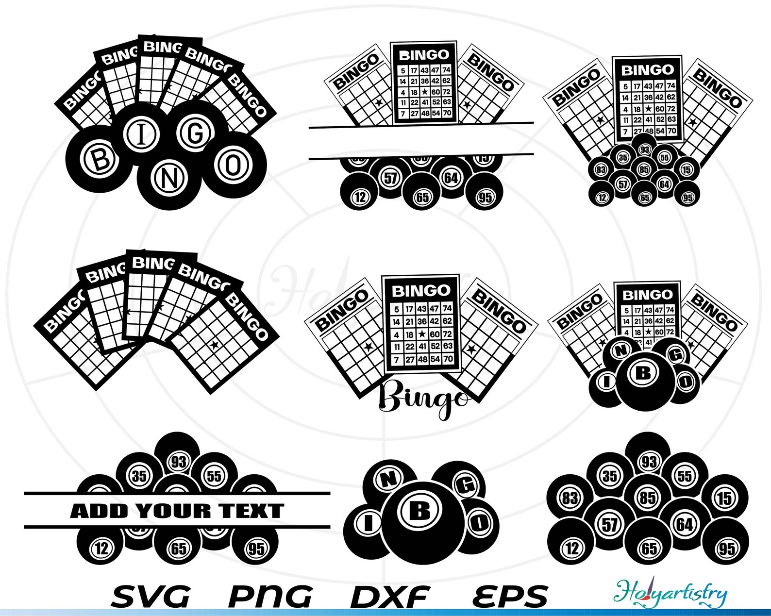 Bingo SVG, Bingo Cutting File for Cricut, Bingo Vector, Bingo Monogram ...