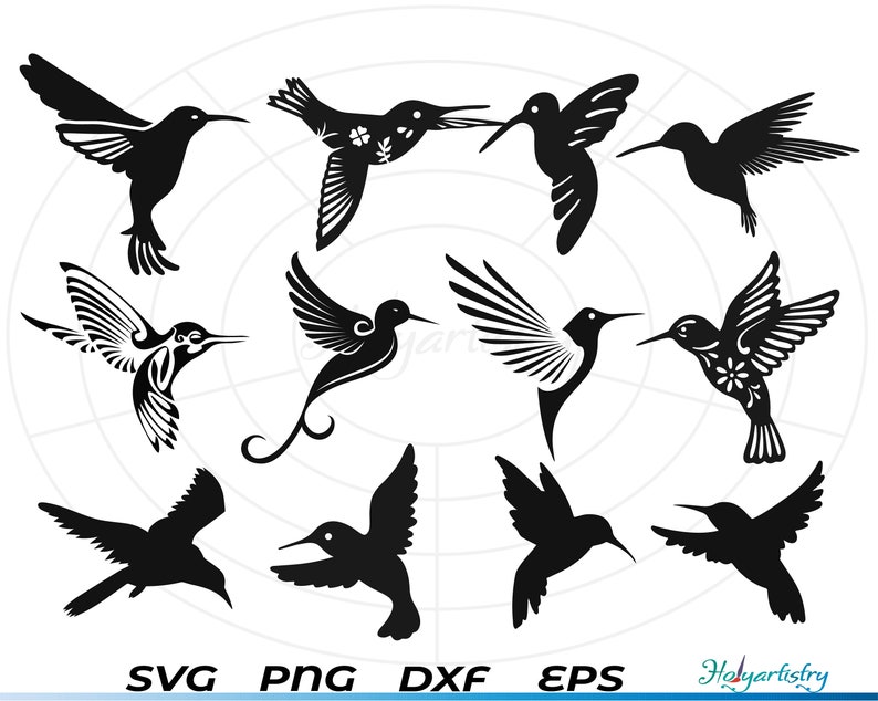 Hummingbird Svg, Flying Bird Svg, Bird Svg, Clipart, Cut Files for ...