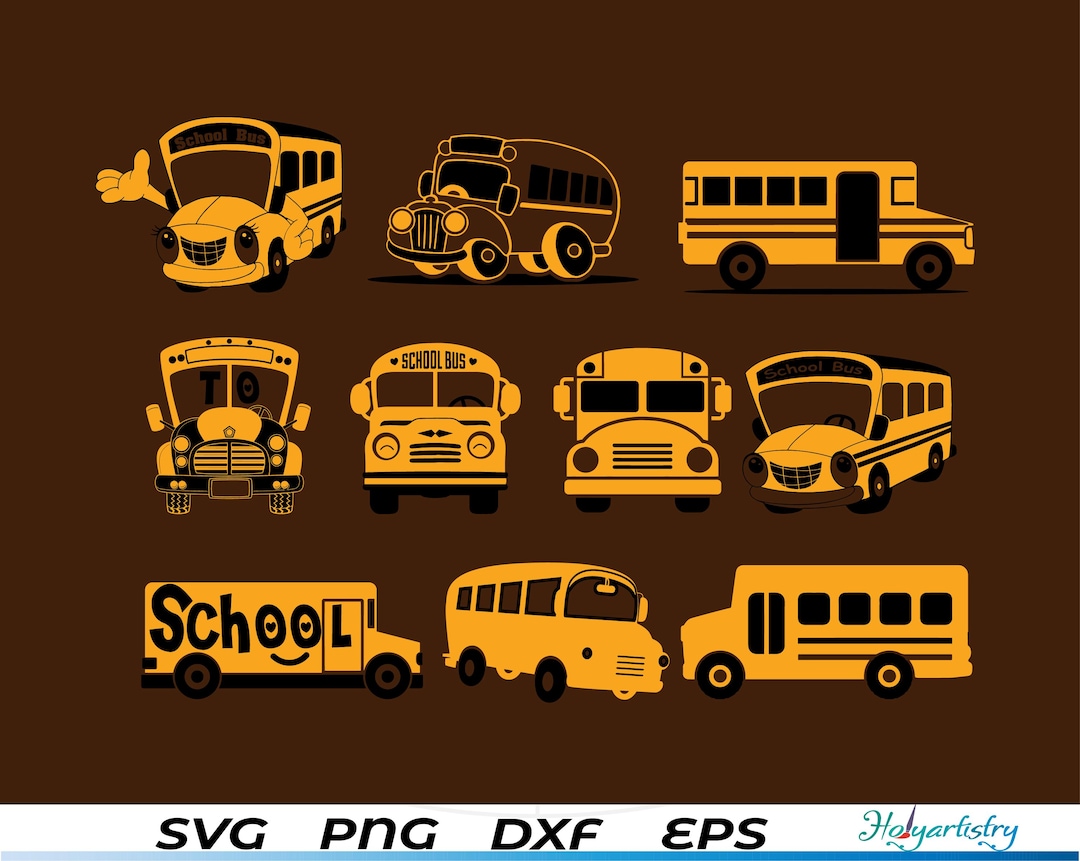 School Bus Svg, Bus Svg Bundle, Bus Svg, Back to School Svg, Front Bus ...