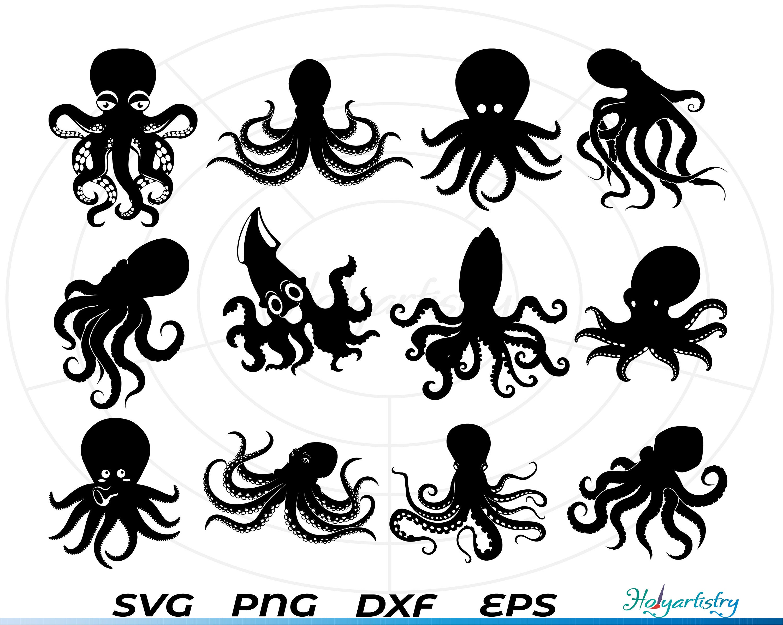 OCTOPUS SVG Bundle, Octopus Svg, Kraken Svg, Sea Monster Svg, Octopus ...