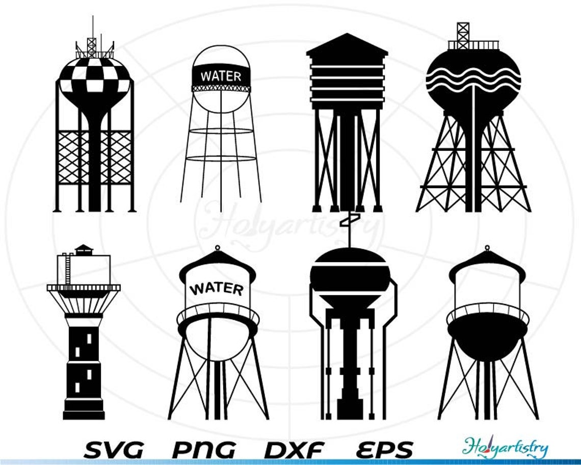 Water Tower SVG, Water Tower Vctor, Gilbert Water Tower Svg, City Water ...