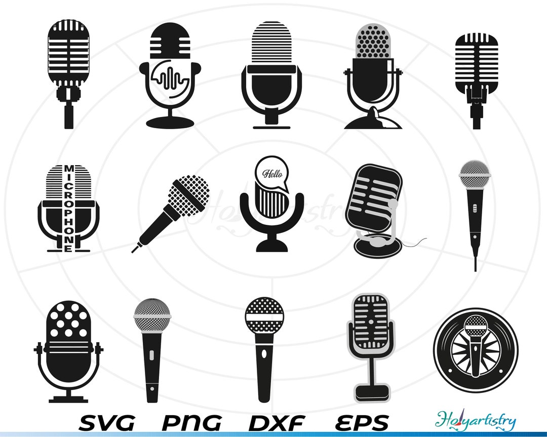 Microphone Svg, Headphones Svg, Mic Stand Svg, Music Svg, Clipart, Cut ...