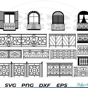Decorative Balcony Svg, Balcony Svg, Architecture Svg, Balcony Dxf ...