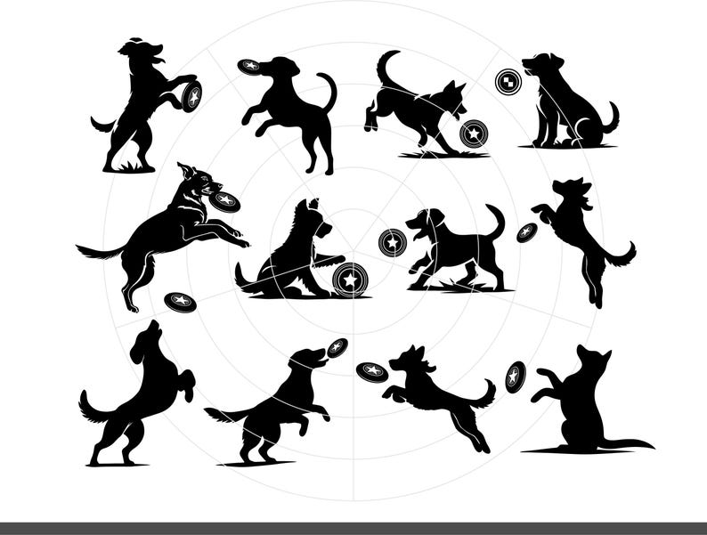 Frisbee Dog Svg, Jumping Dog Svg, Frisbee Dog Svg Bundle, Dog With ...