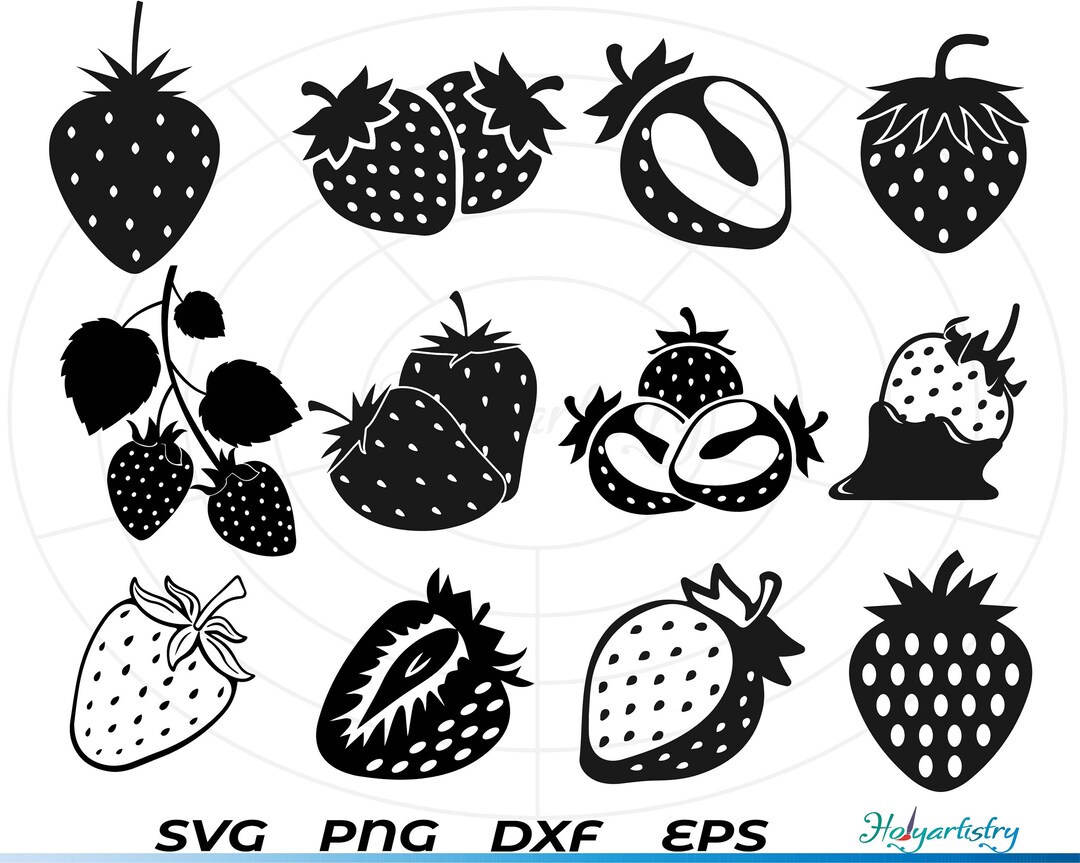 Strawberry SVG, Fruit Svg, Strawberry Fruit Svg, Clipart, Cut Files for ...