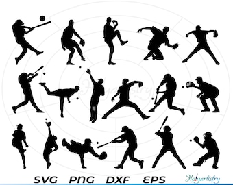 Baseball Player Svg Baseball Player Silhouette Baseball Player Cut File ...