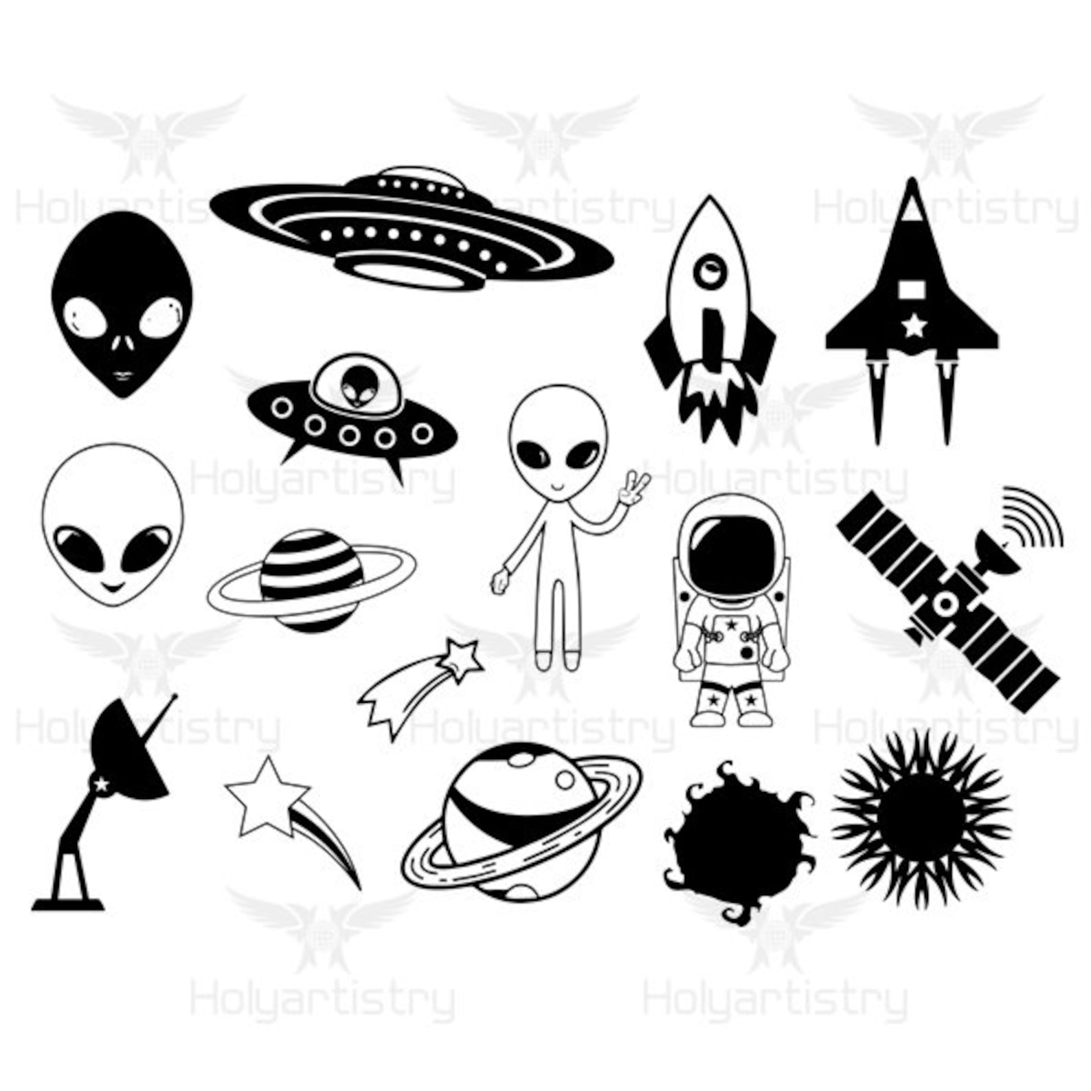 Space SVG, Alien Cutting File for Cricut,vector,silhouette for ...