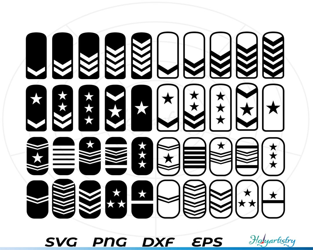 Us Army Rank, Insignia SVG, Ranking Clipart Cut File, Cricut Silhouette ...