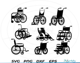 Wheelchair Svg Bundle, SVG Files for Cricut, Wheelchair Silhouette ...