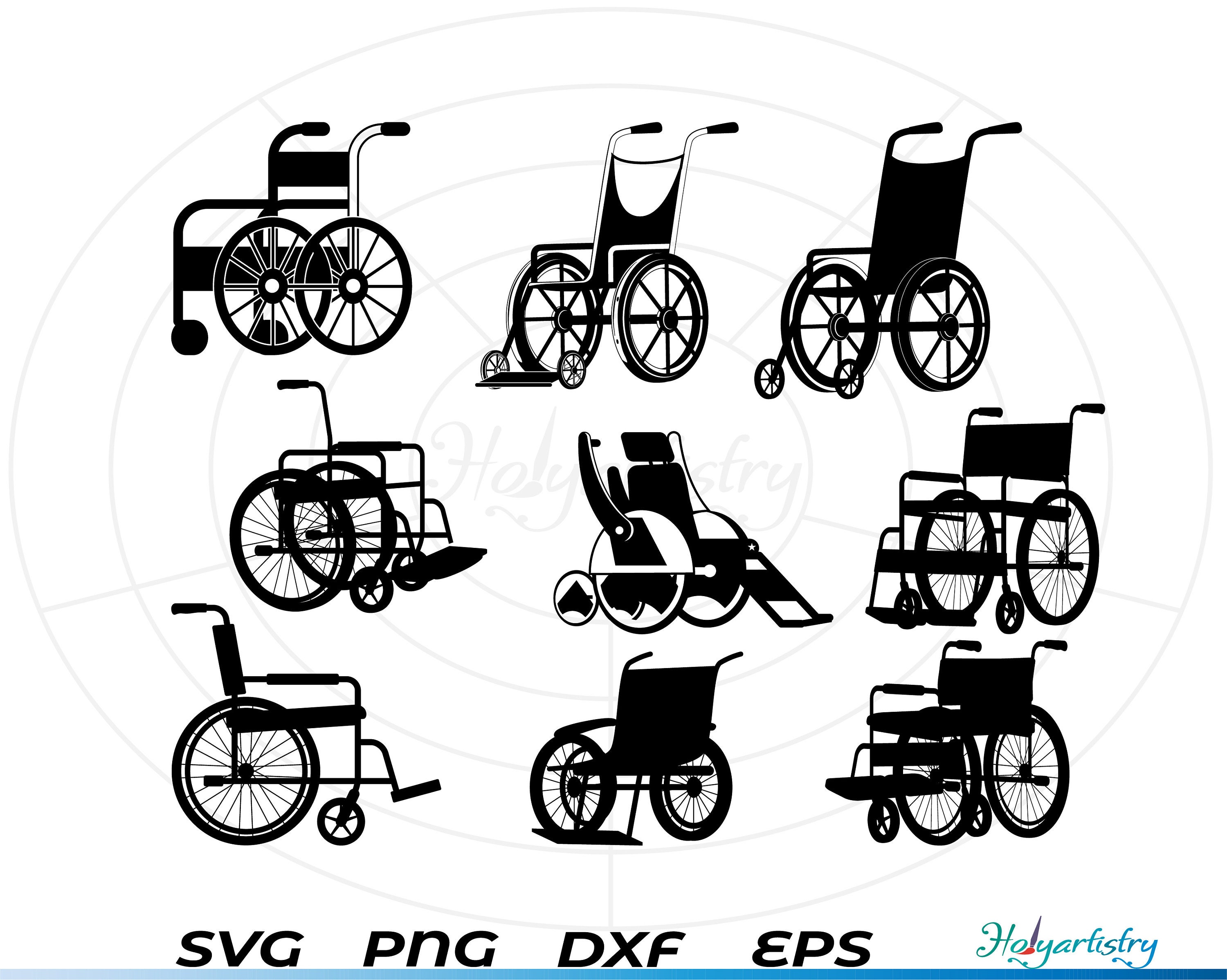 Wheelchair Svg Bundle, SVG Files for Cricut, Wheel Chair Silhouette ...