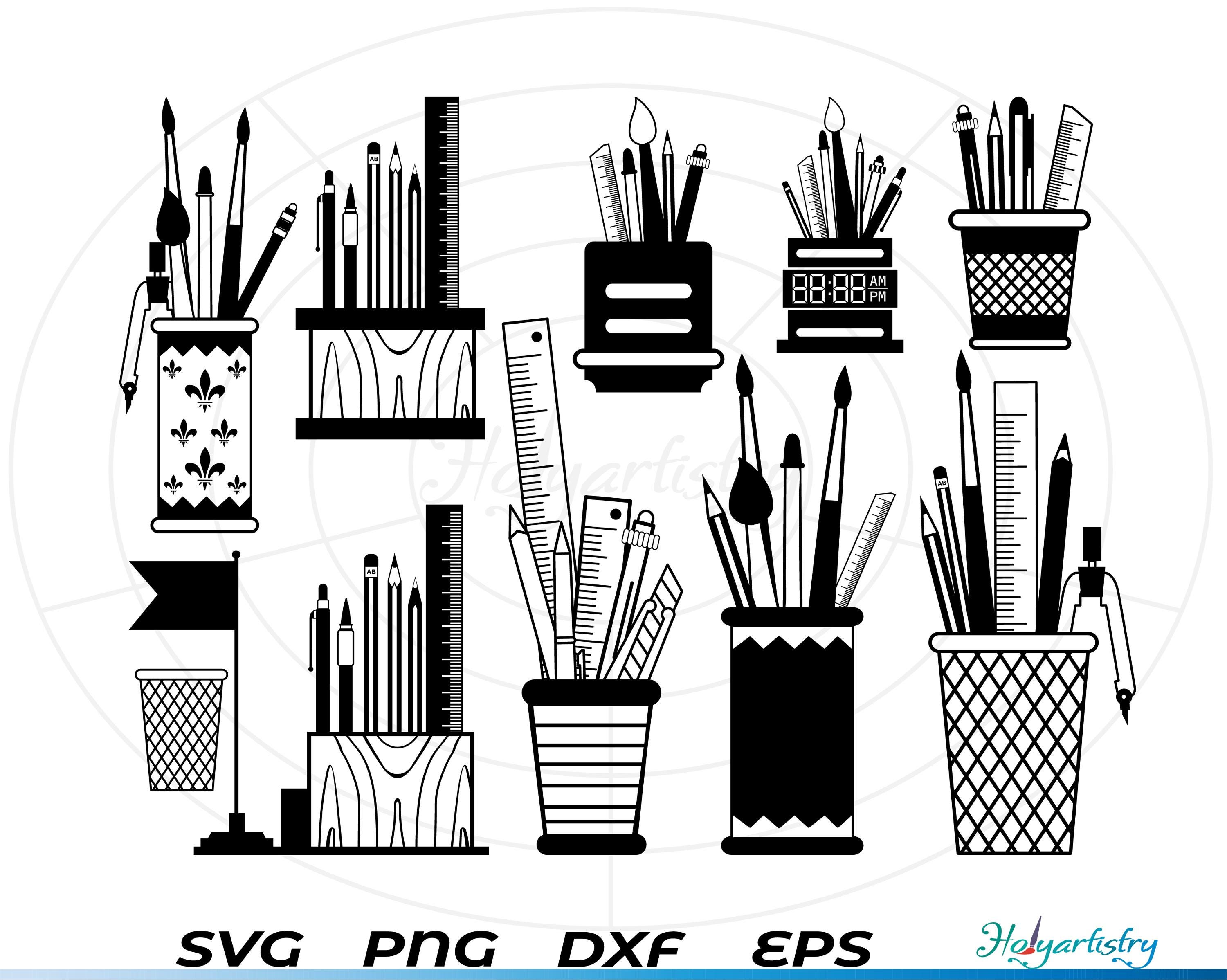 Pen Holder Svg, Pen Holder Template, Pen Display Card Svg, Pen Vector ...