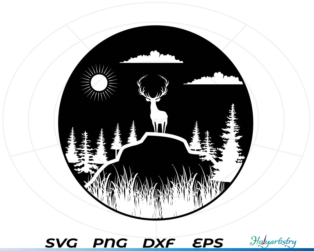 Deer Svg Deer Scene Svg Dear Head Svg Buck Svg Lasercut Files Deer