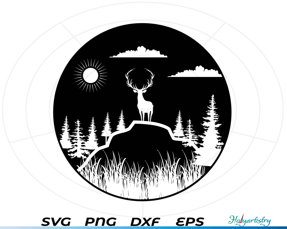 Deer SVG, Deer Scene Svg, Dear Head SVG, Buck Svg, Lasercut Files ,deer ...