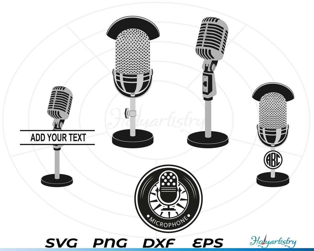 Microphone Svg, Headphones Svg, Mic Stand Svg, Music Svg, Clipart, Cut ...