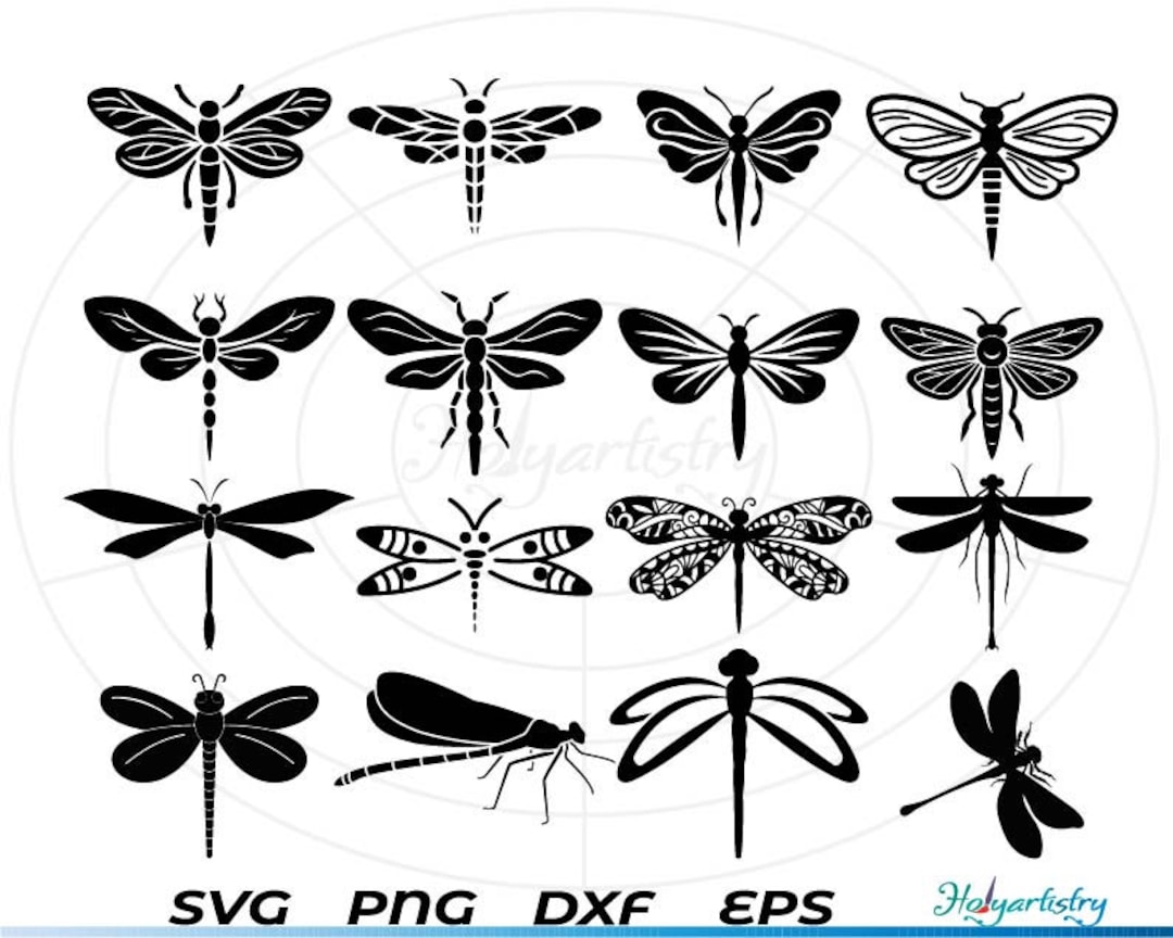 Dragonfly SVG, Insect Svg, Clipart, Cut Files for Silhouette, Files for ...