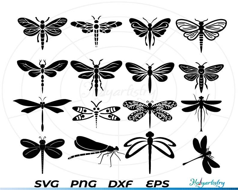 Dragonfly SVG, Insect Svg, Clipart, Cut Files for Silhouette, Files for ...