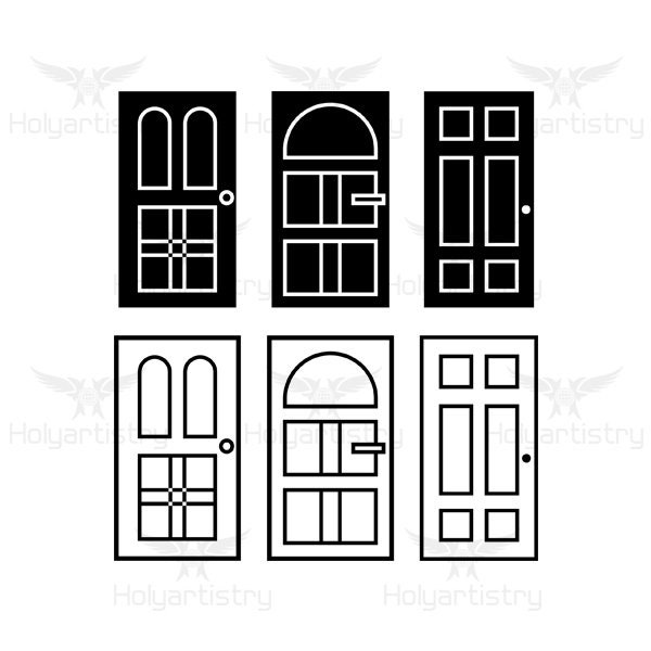 Door SVG, Door Bundle Cutting File for Cricut, House Vector, Doorknob ...