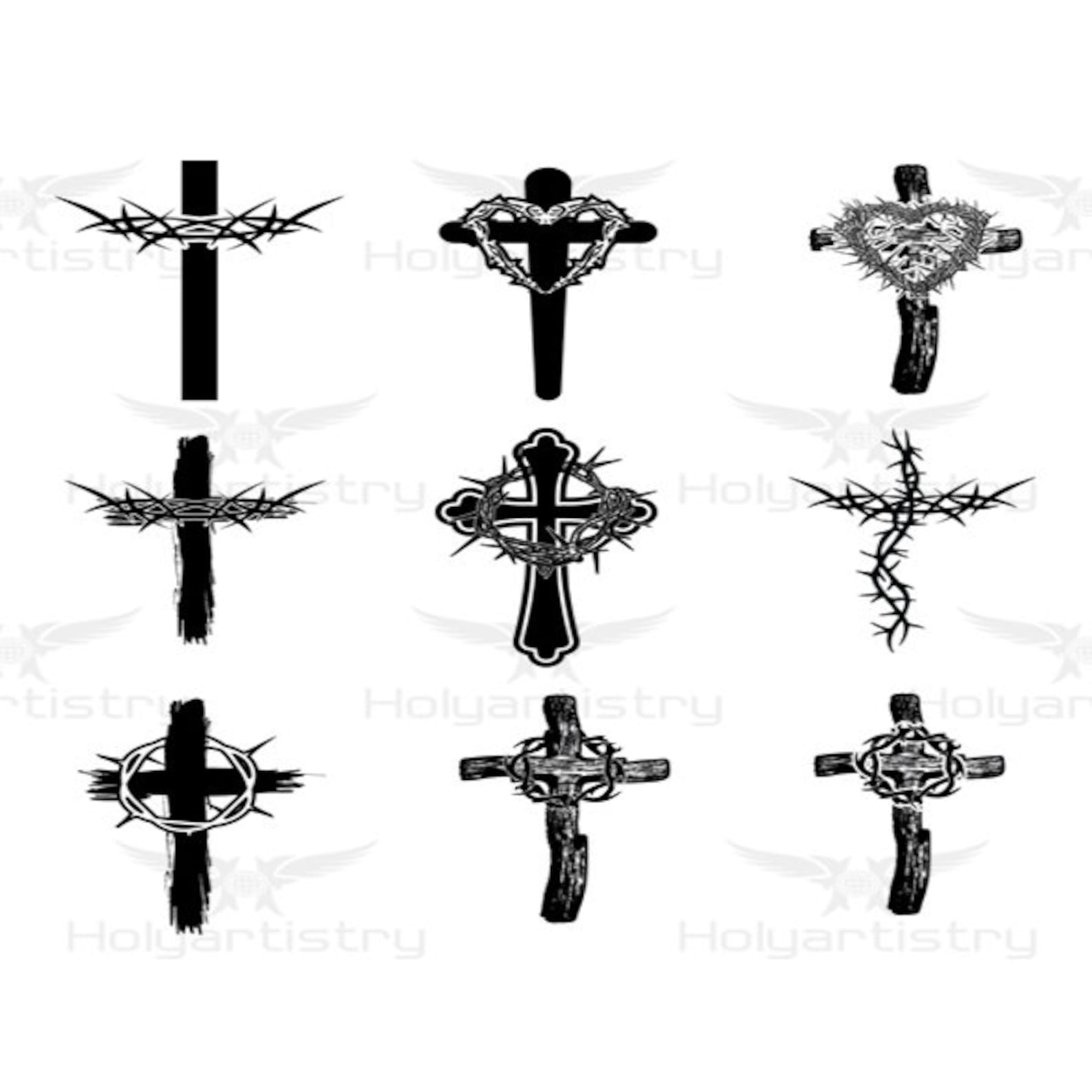 Crown and Cross SVG, Crown and Cross Cutting File for Cricut, Vector ...