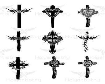 Crown and Cross SVG, Crown and Cross Cutting File for Cricut, Vector ...