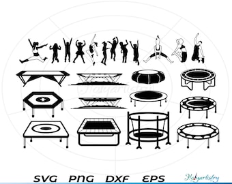 Trampoline Jump SVG, Trampoline Jump Vector, Cricut File, Clipart ...