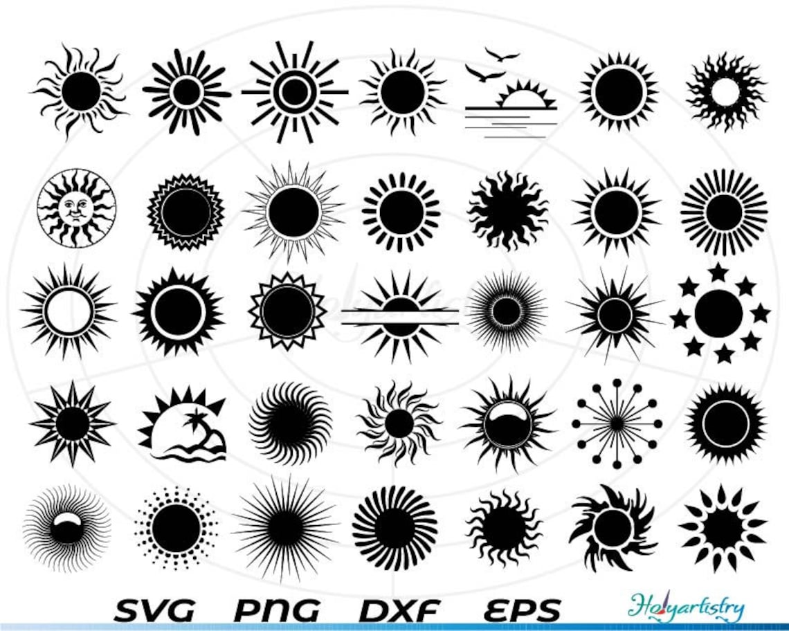 Sun SVG Bundle, Sun Svg, Sunset Svg, Sun Clipart, Sun Cut Files for ...