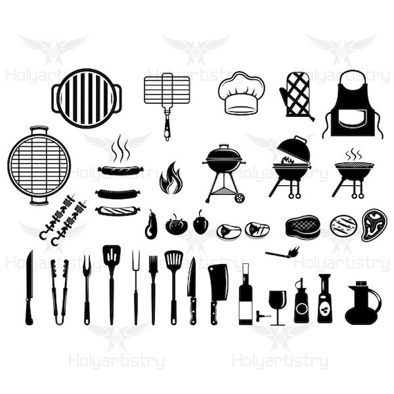 BBQ SVG Grill Cutting File for Cricut Meat Vector Grilling - Etsy