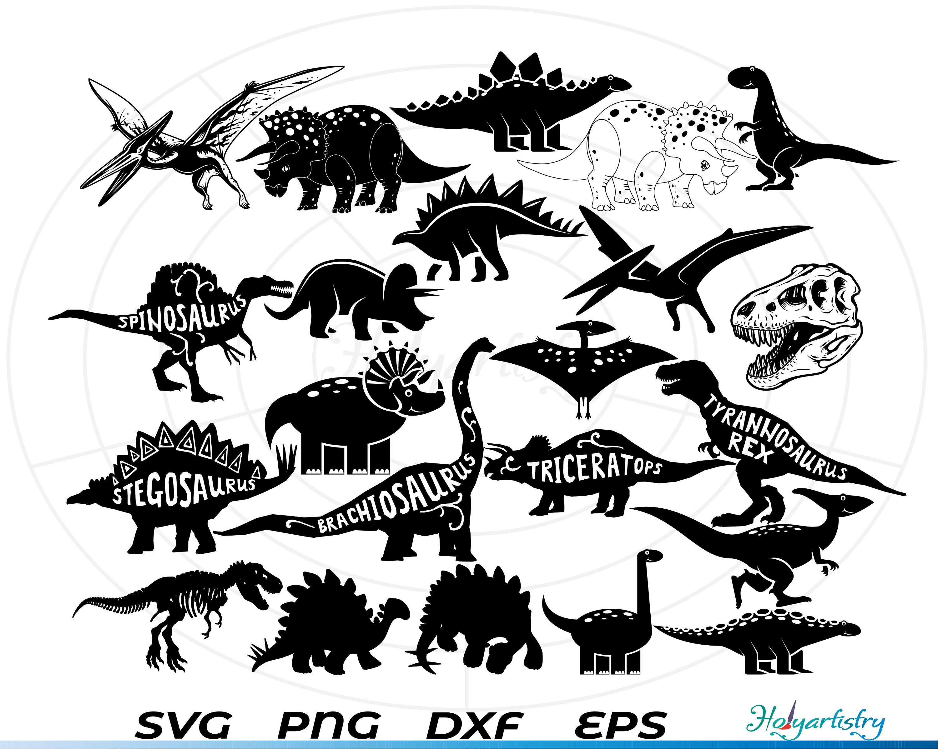 DINOSAUR SVG , Dinosaur Svg Bundle, Dinosaur Silhouette Svg , Dinosaur ...