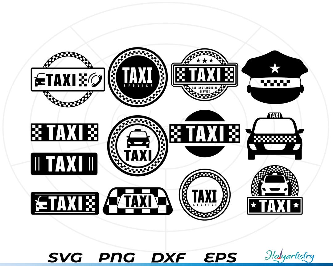 TAXI Service SVG, TAXI Vector, Silhouette, Cricut File, Clipart ...