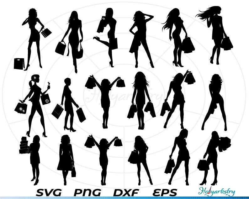 Shopping Woman Svg, Shopping Svg, Girls Svg, Love, Girls, SVG, Ai, Pdf ...