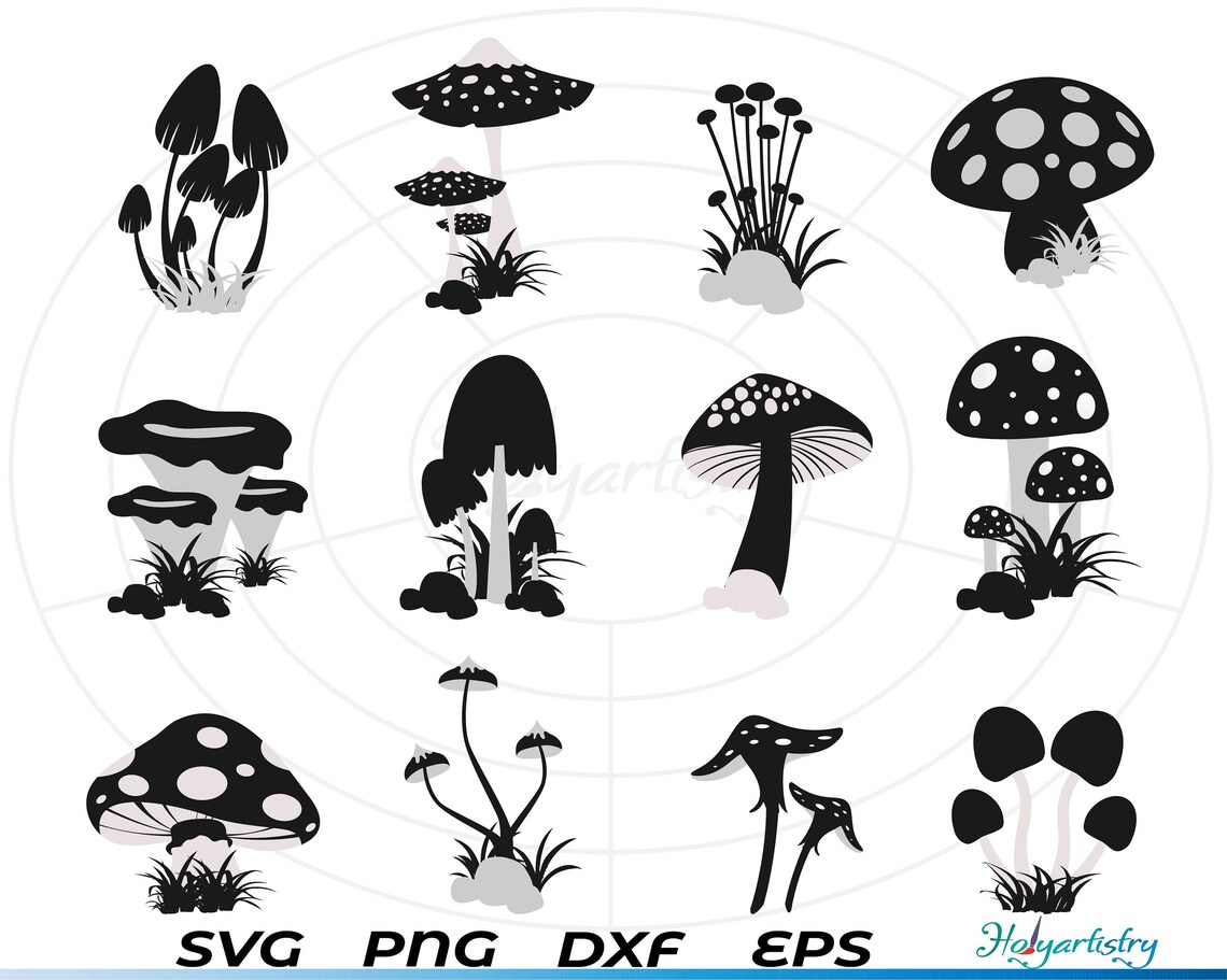Hongo SVG Hongo mágico svg Boho svg Archivos de corte para - Etsy México