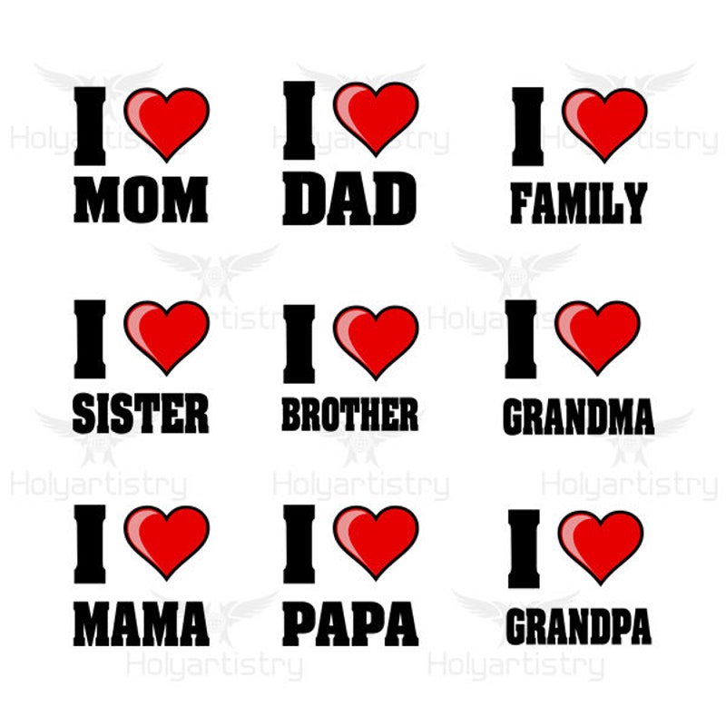 I Love Mom Clipart - Etsy