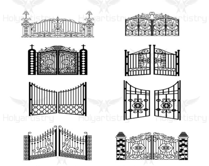 Gate SVG Iron Door Bundle Cutting File for Cricutvector - Etsy