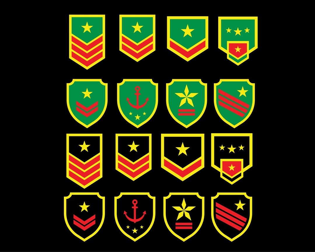 Army Enlisted Rank, Insignia SVG, Ranking Clipart Cut File, Cricut ...