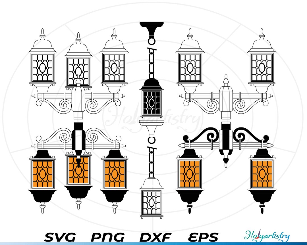Street Lamp SVG, Lamp SVG, Light SVG, Decorative Lamp Clipart, Lamp ...
