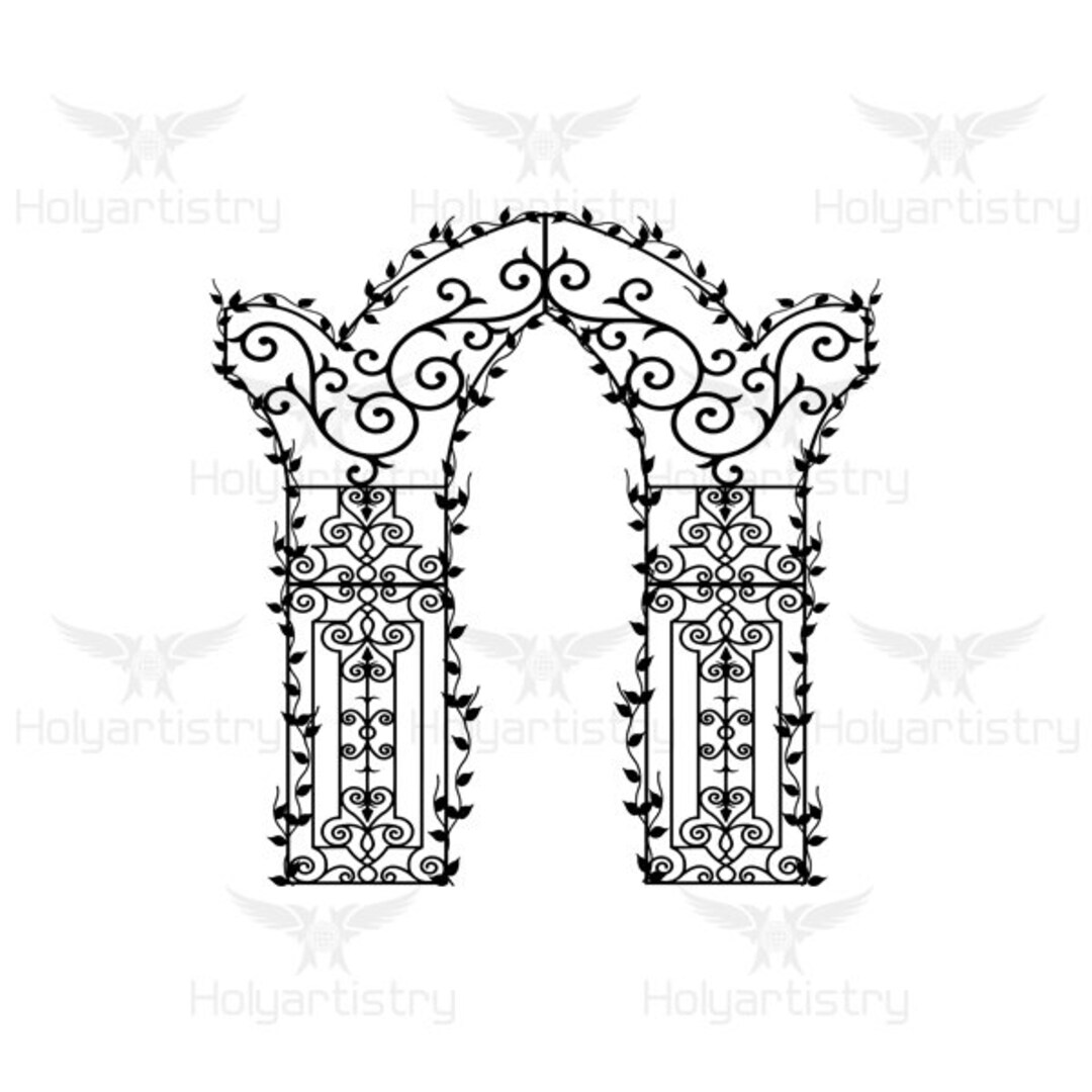 Iron Gate SVG, Wedding Gate Cricut, Retro Iron Gate Vector, Door ...