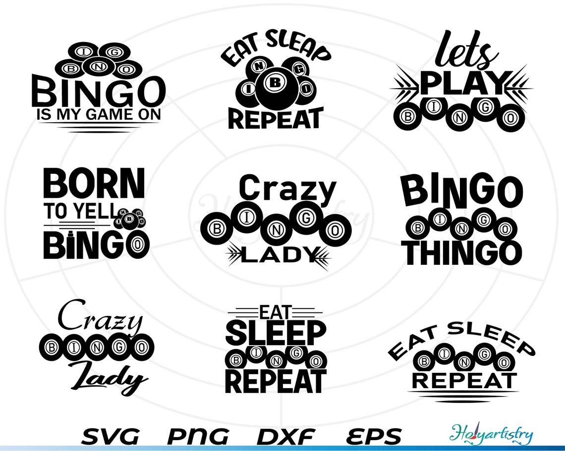 Bingo SVG, Bingo Cutting File for Cricut, Bingo Vector, Bingo Monogram ...