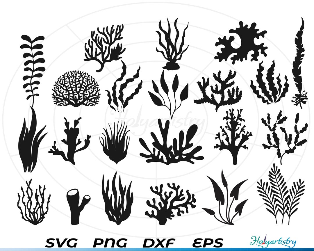 Coral Ocean SVG, Coral Svg, Seaweed Svg, Sea Plant Svg, Clipart, Cut ...