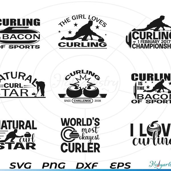 Curling Sport Svg - Etsy