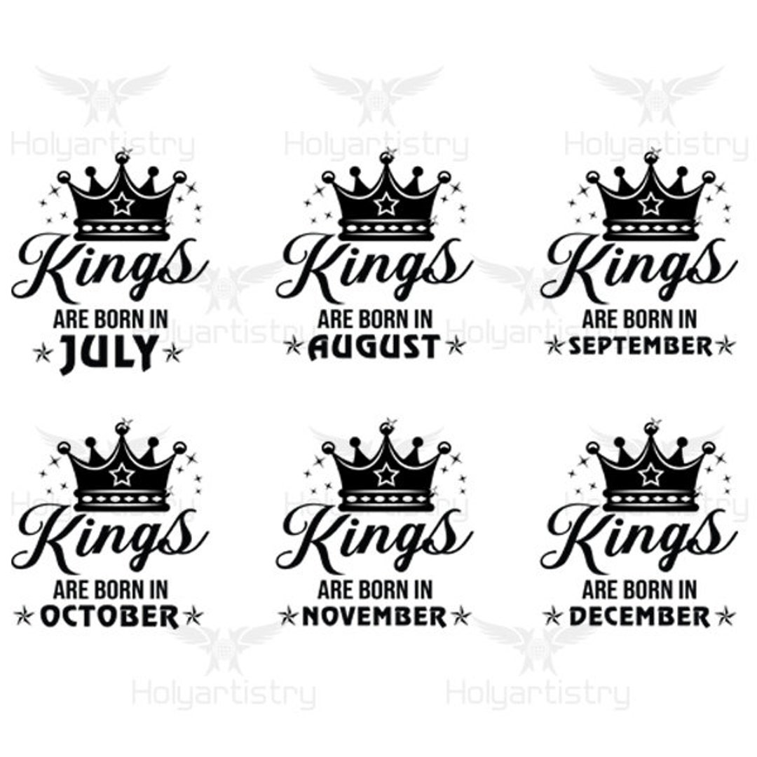 Birth Month SVG, Kings Are Born Cutting File for Cricut,vector ...