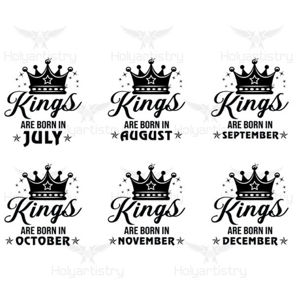 Birth Month SVG Kings Are Born Cutting File for - Etsy