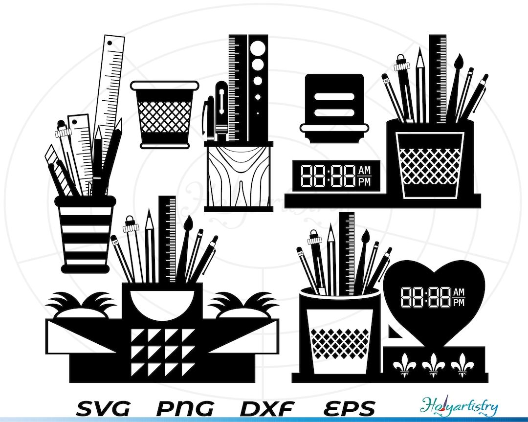 Pen Holder Svg, Pen Holder Template, Pen Holder Vector, Pen Vector ...